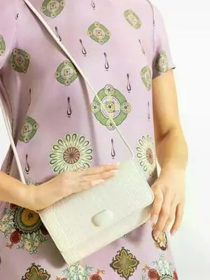 Jeffrey Levinson Cari Croc-embossed Shoulder Bag - Neutrals