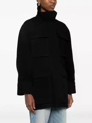 CIRCUS HOTEL Pocket Overcoat - Black