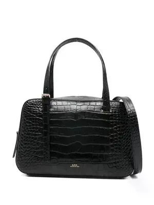 A.p.c. Embossed Top-handle Shoulder Strap Bag - Black