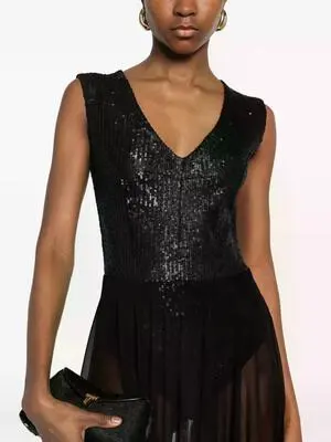 Norma Kamali Embellished V-neck Maxi Dress