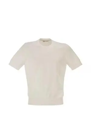 Brunello Cucinelli Ribbed Short-sleeve T-shirt - White