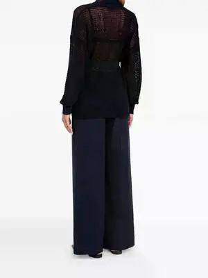 TWINSET Mesh Cardigan With Hand-embroidered Details - Blue