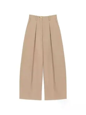 Maje Cotton Balloon Trousers With Box Pleats