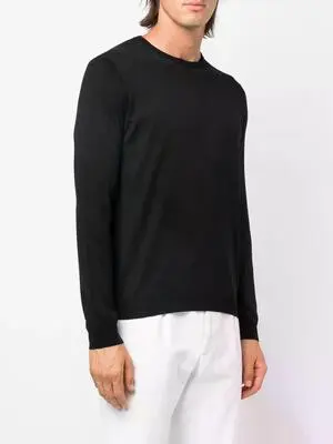 Giorgio Armani Crew Neck Long Sleeve Sweatshirt - Black