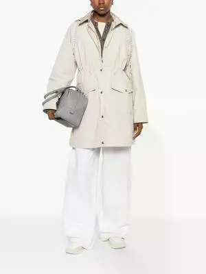Moncler Begonia Parka Coat - Neutrals
