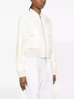 ERMANNO FIRENZE Embroidered Bomber Jacket - Neutrals