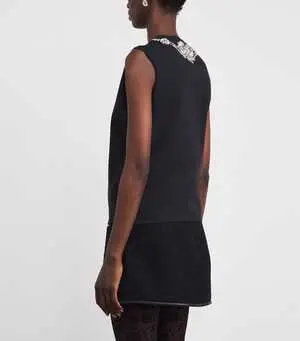 Alice + Olivia Embellished Cotton Tank Top
