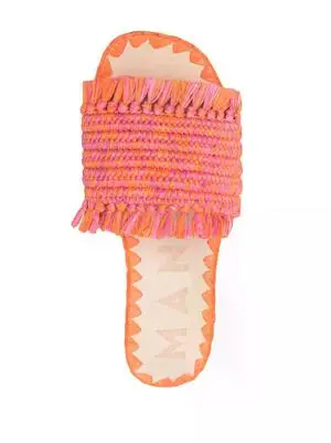 Manebí Woven Raffia Open-toe Slides