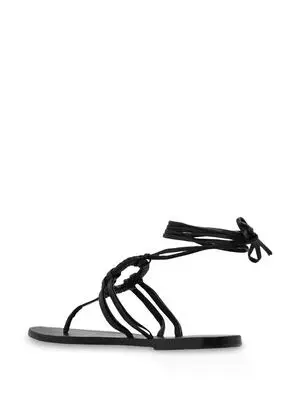 Manebí Leather Ring Detail Lace-up Sandals