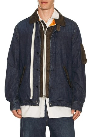 Sacai Denim X Nylon Twill Blouson - Blue