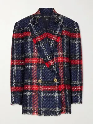 Balmain Checked Tweed Jacket - Multi