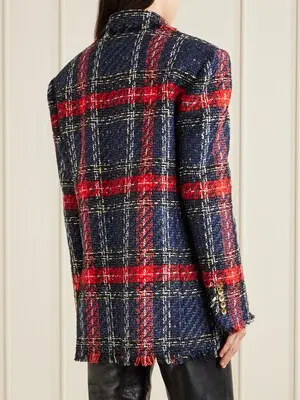 Balmain Checked Tweed Jacket