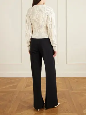 Jacquemus Amelo Cable Knit Cotton Sweater - Neutrals