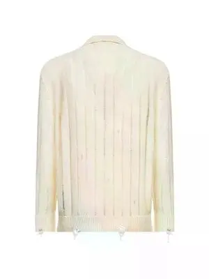 LANEUS Distressed Collared Cardigan