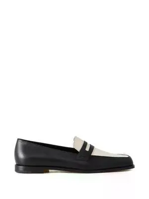 Manolo Blahnik And Beige Leather Square-toe Loafers