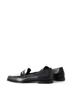Manolo Blahnik And Beige Leather Square-toe Loafers