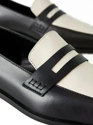 Manolo Blahnik And Beige Leather Square-toe Loafers