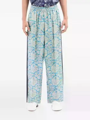 PIERRE-LOUIS MASCIA Floral Jacquard Trousers - Blue