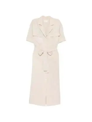 Gant Button-fastening Belted Midi Shirt Dress - Neutrals