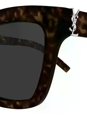 Saint Laurent Square Frame Logo Plaque Sunglasses