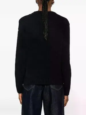 Moncler Button Detailed Crew Neck Sweater - Blue