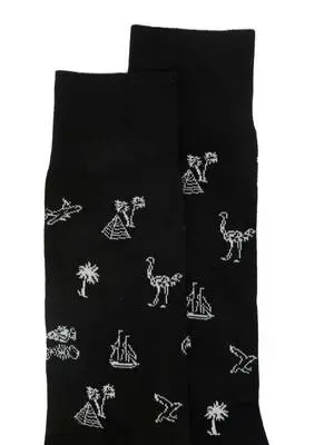 Paul Smith Paul Smith Ostrich Motif Crew Socks Black