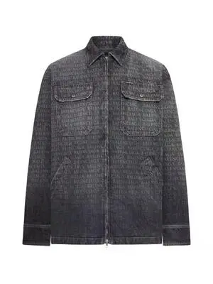 Balenciaga Logo Print Shirt Jacket - Grey