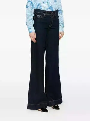 Versace Button Fly Wide Leg Jeans