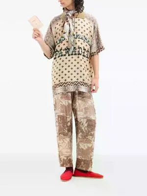PIERRE-LOUIS MASCIA Geometric-patterned Polo Shirt