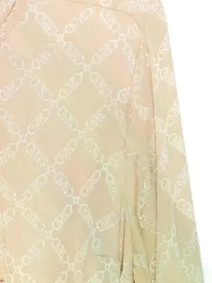 Michael Kors Monogram Maxi Dress With Detachable Chain Belt - Neutrals