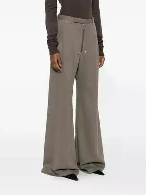 Rick Owens Wide-leg Trousers With Zip Detail - Grey