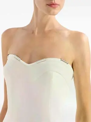 GENNY Cady Sweetheart-neck Midi Dress - Neutrals