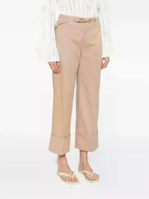 TWINSET Logo Belt Tailored Trousers - Neutrals