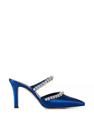 Manolo Blahnik Crystal-embellished Mules - Blue