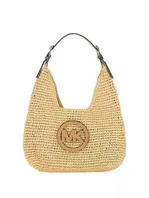Michael Kors Logo Patch Woven Shoulder Bag