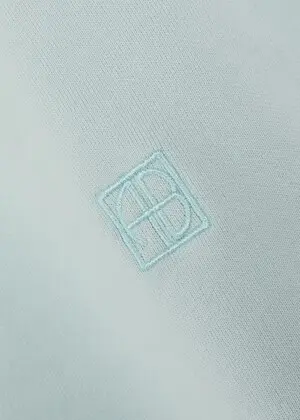 ANINE BING Logo-embroidered Cotton Shorts - Light Blue