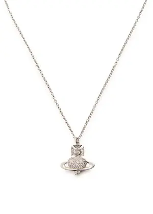 VIVIENNE WESTWOOD Agatha Bas Relief Pavé Necklace - Silver