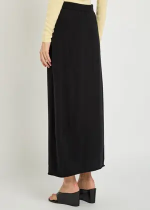 LISA YANG Cotton And Cashmere-blend Midi Skirt - Black