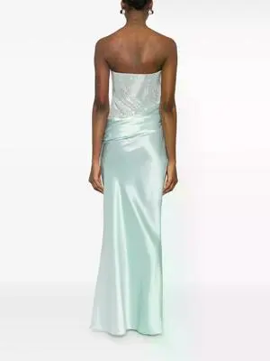 Retrofete Alexandra Draped Maxi Dress - Blue