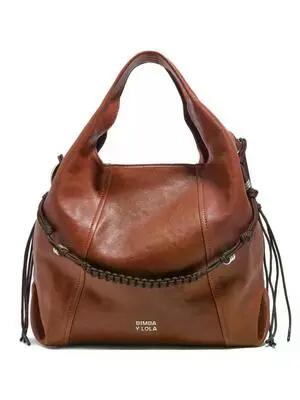 Bimba Y Lola Medium Braided Leather Shoulder Bag - Brown