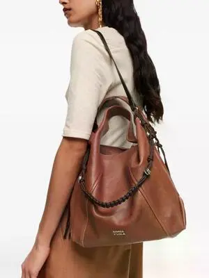 Bimba Y Lola Medium Braided Leather Shoulder Bag - Brown