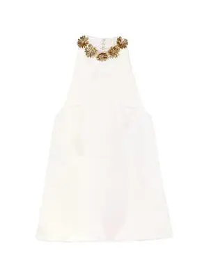 Retrofete Giacinta Flower-embellished Mini Dress - White