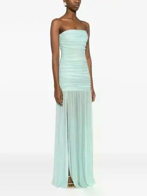Retrofete Adele Ruched Strapless Dress - Blue