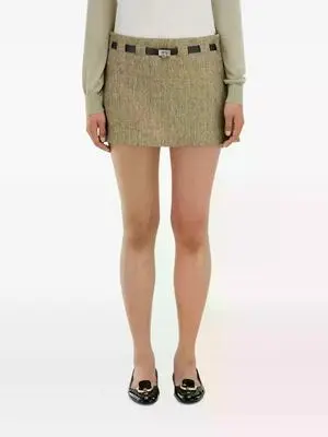 FERRAGAMO Gancini Buckle Pleated Mini Skirt
