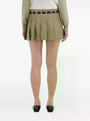 FERRAGAMO Gancini Buckle Pleated Mini Skirt