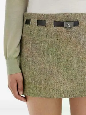 FERRAGAMO Gancini Buckle Pleated Mini Skirt