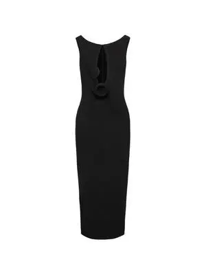 Magda Butrym Flower Appliqué Midi Dress - Black