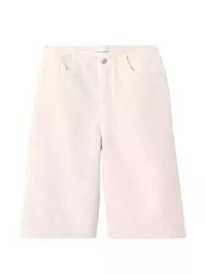Claudie Pierlot Straight-leg Ecru Denim Bermuda Shorts