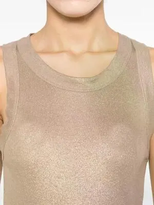 Majestic Filatures Glitter Ribbed Knit Sleeveless Top