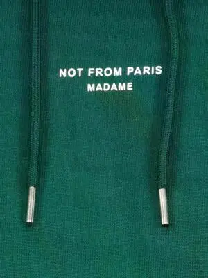Drole De Monsieur Slogan Detail Hoodie - Green